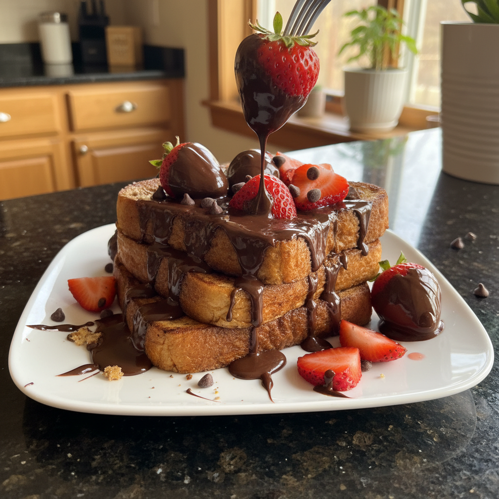 Chocolate-Covered Strawberry French Toast - Tastycrafter